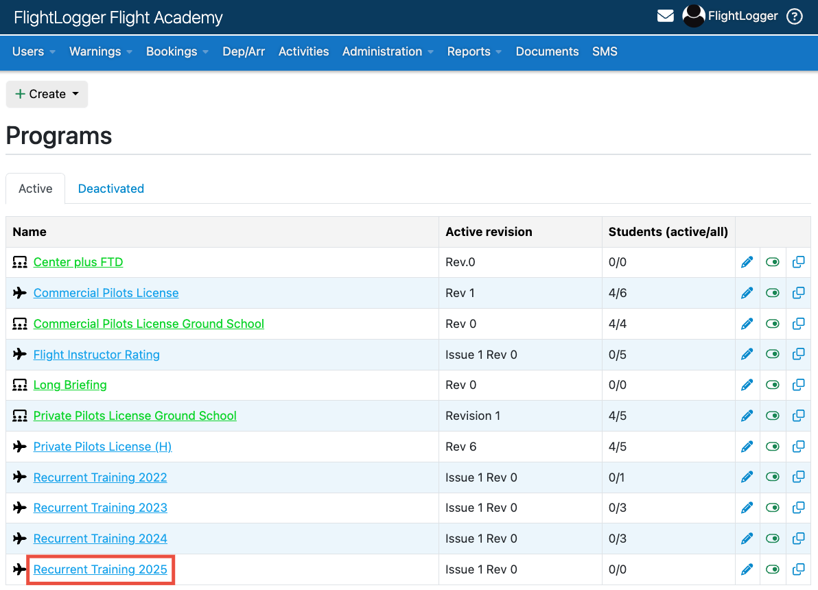Cloning a training program